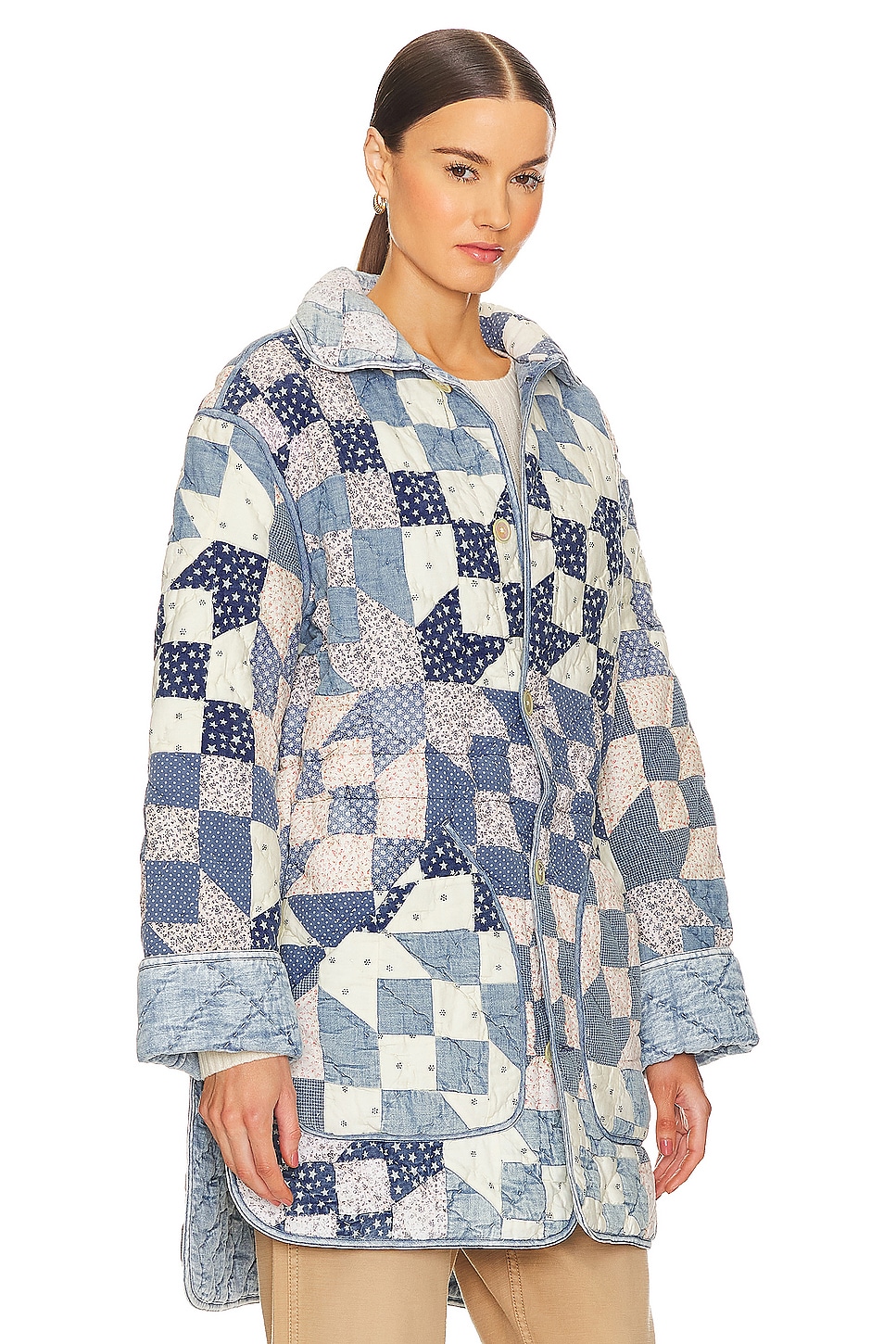 Polo Ralph Lauren Patchwork Coat in Patchwork Chambray | REVOLVE