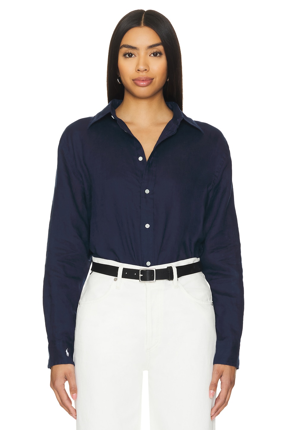 Polo Ralph Lauren Button Front Shirt in Newport Navy | REVOLVE