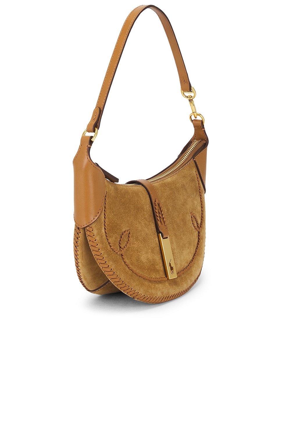 Polo Ralph Lauren Suede Mini Shoulder Bag in Caramel & Tan | REVOLVE