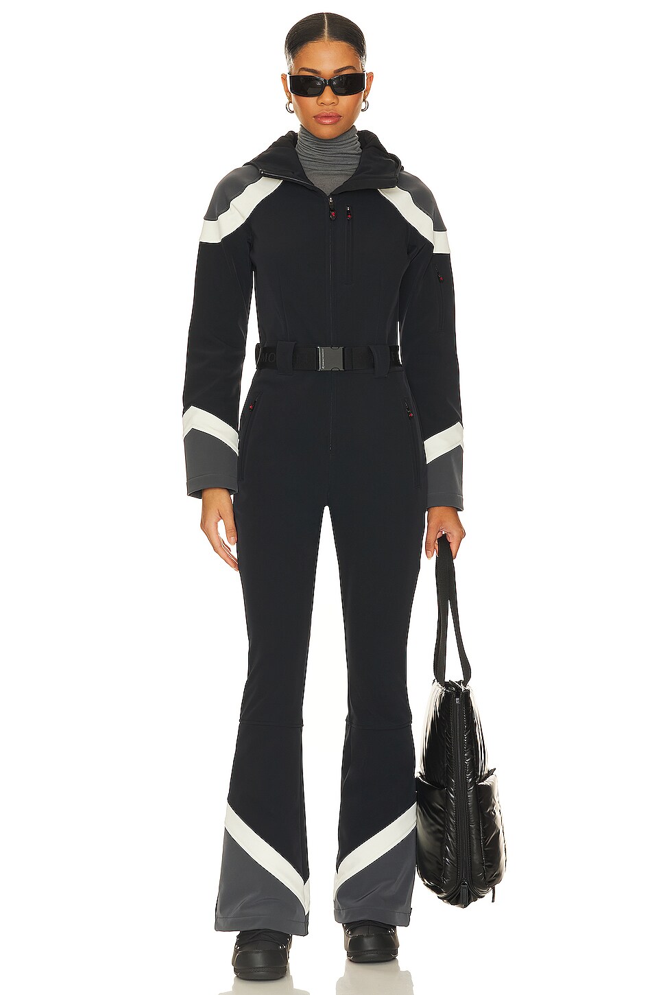 Perfect Moment Allos One Piece in Black & Snow White | REVOLVE