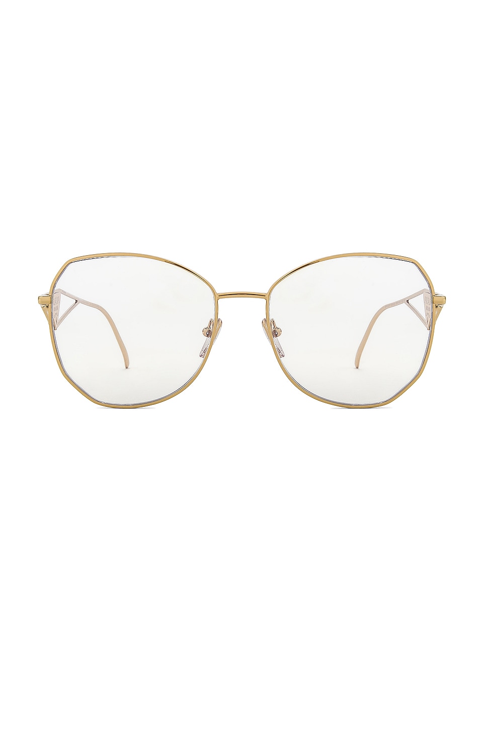 Prada Square Blue Light in Pale Gold & Clear | REVOLVE