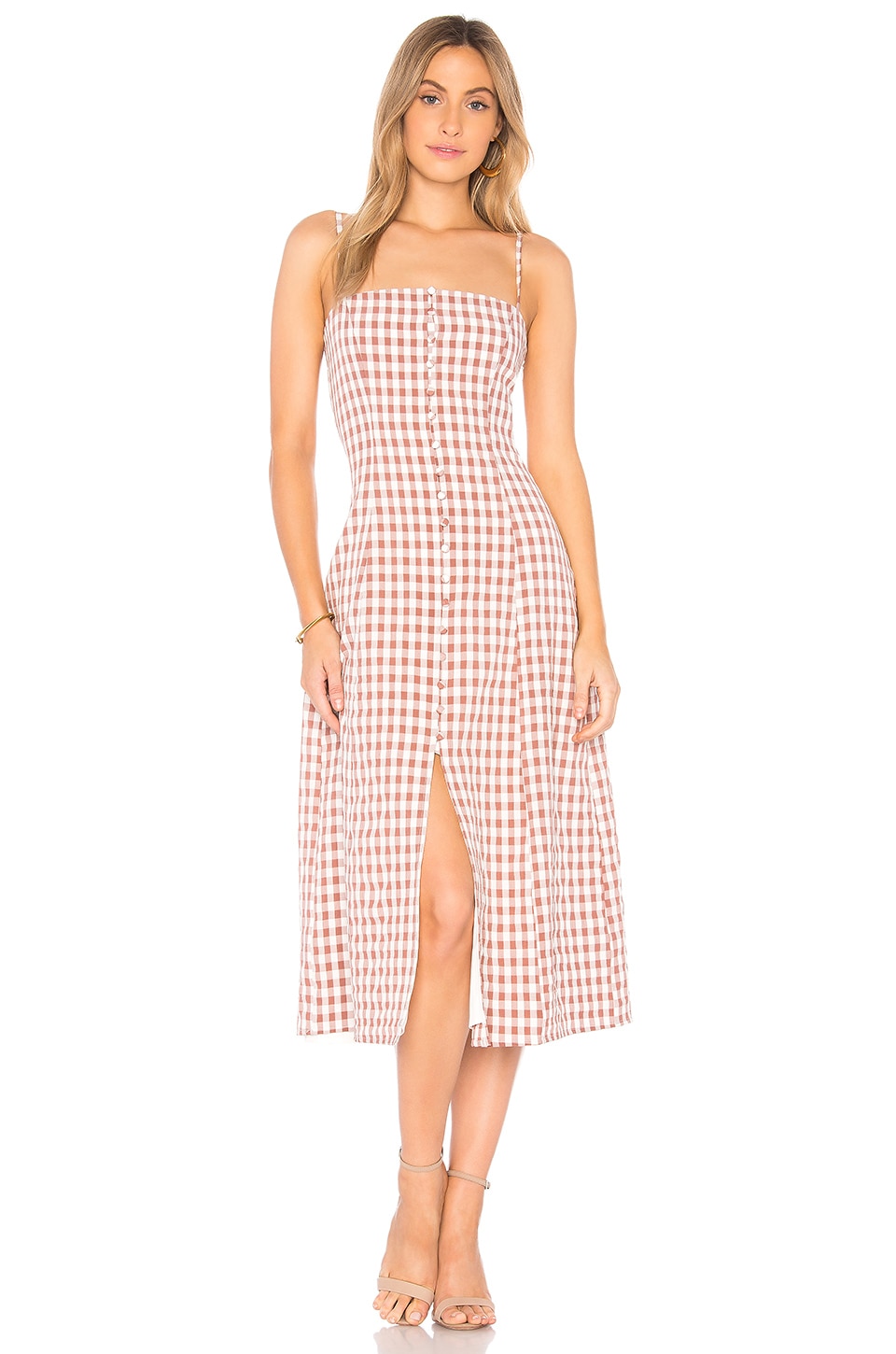 Privacy Please Dex Midi in Rose Gingham | REVOLVE