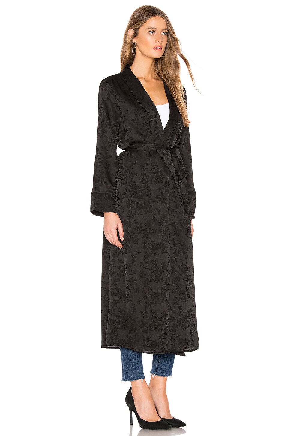 Privacy Please Windsor Robe in Black | REVOLVE