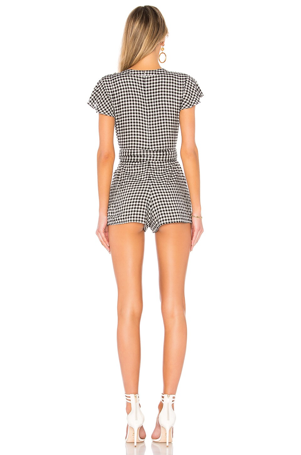 Privacy Please Goodwin Romper in Black Gingham | REVOLVE