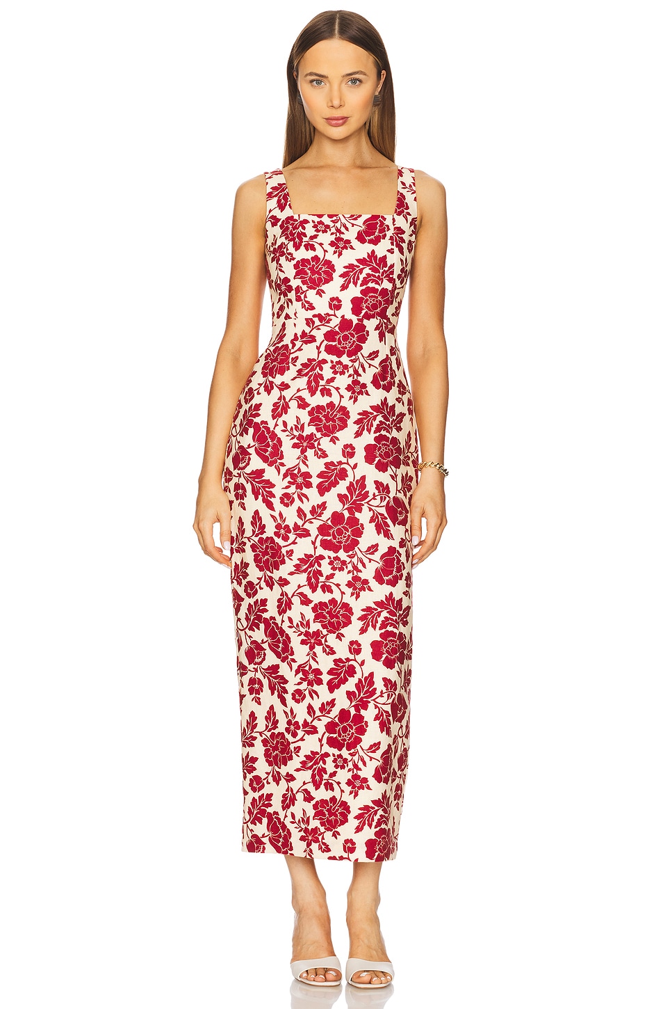 Posse Skyla Column Dress in Deep Red & Oat | REVOLVE