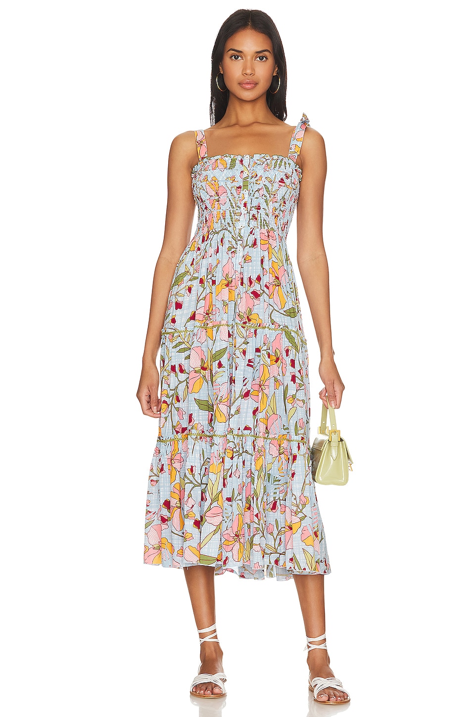 Poupette St Barth Triny Midi Dress in SKY JONQUILLE | REVOLVE