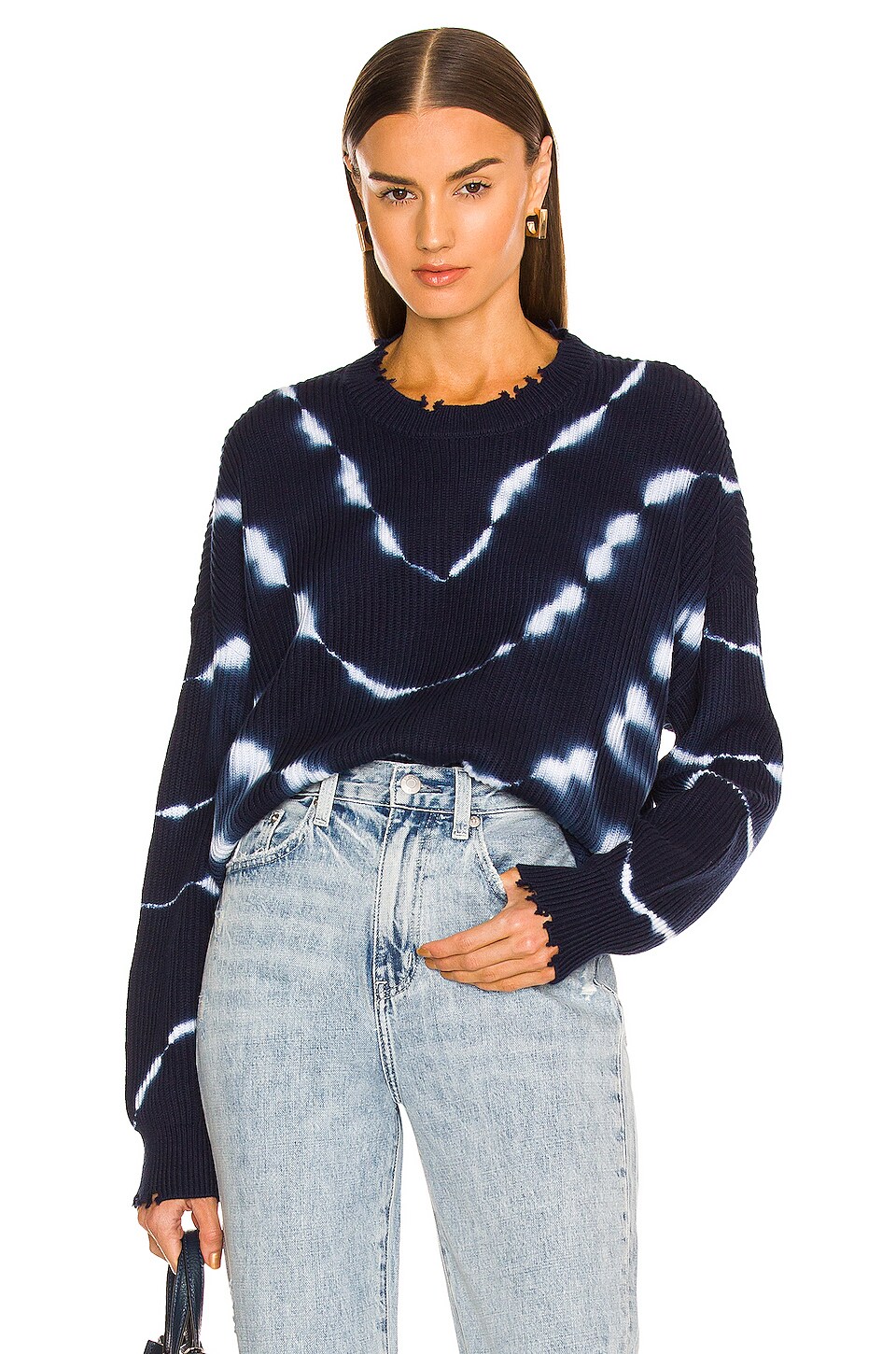 PISTOLA Eva Cropped Sweater in Blue Waves | REVOLVE