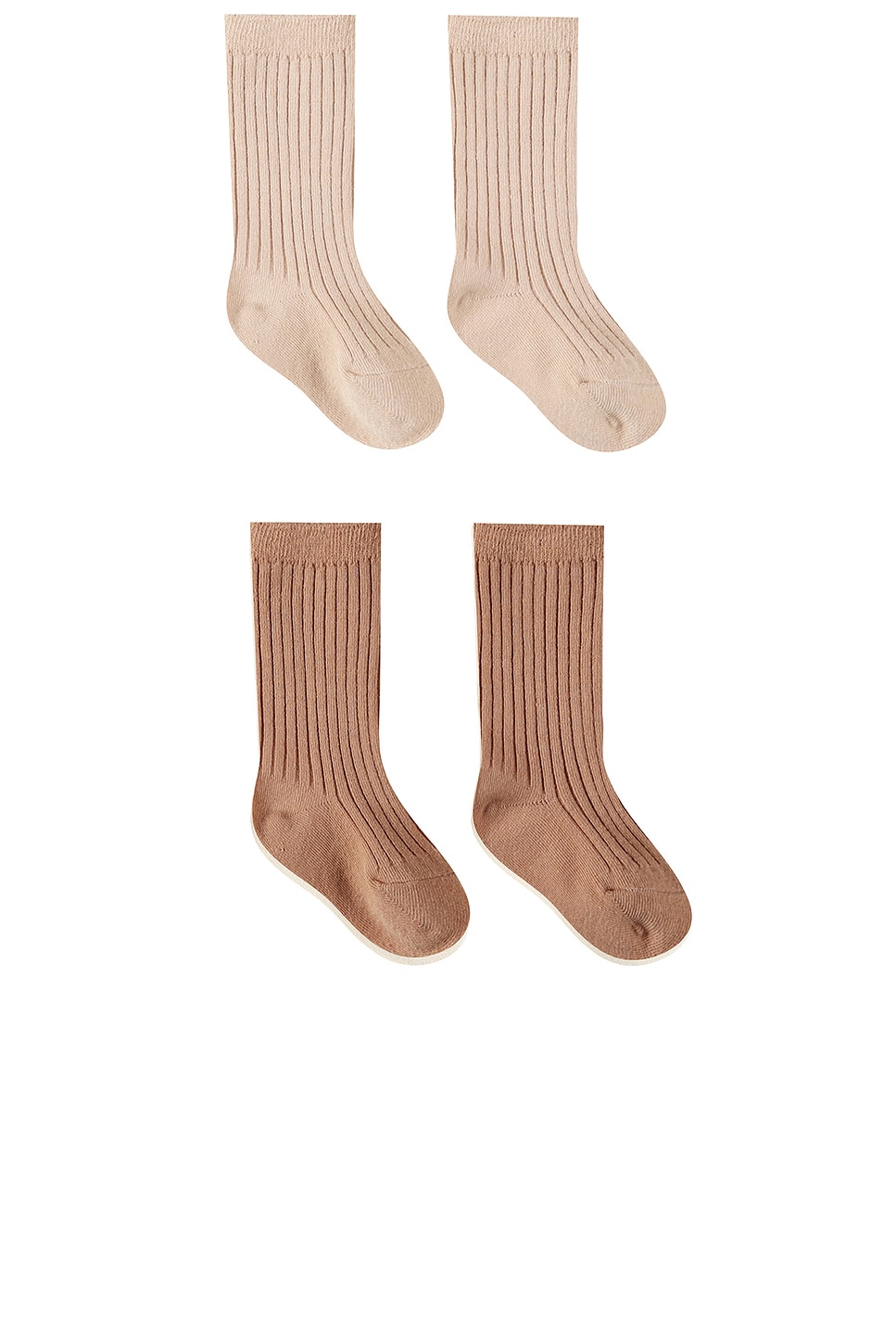 QUINCY MAE Kids Socks Set in Shell & Rose | REVOLVE