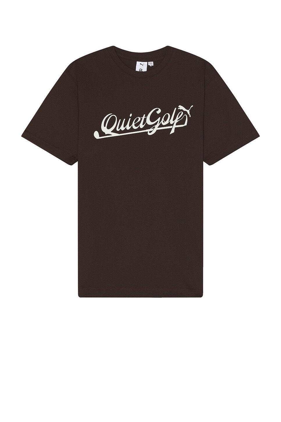 Quiet Golf x Puma Script Graphic Tee in Dark Chocolate | REVOLVE