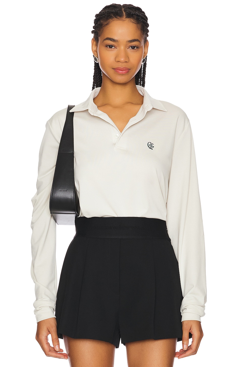 Quiet Golf Monogram Long Sleeve Polo in Bone | REVOLVE
