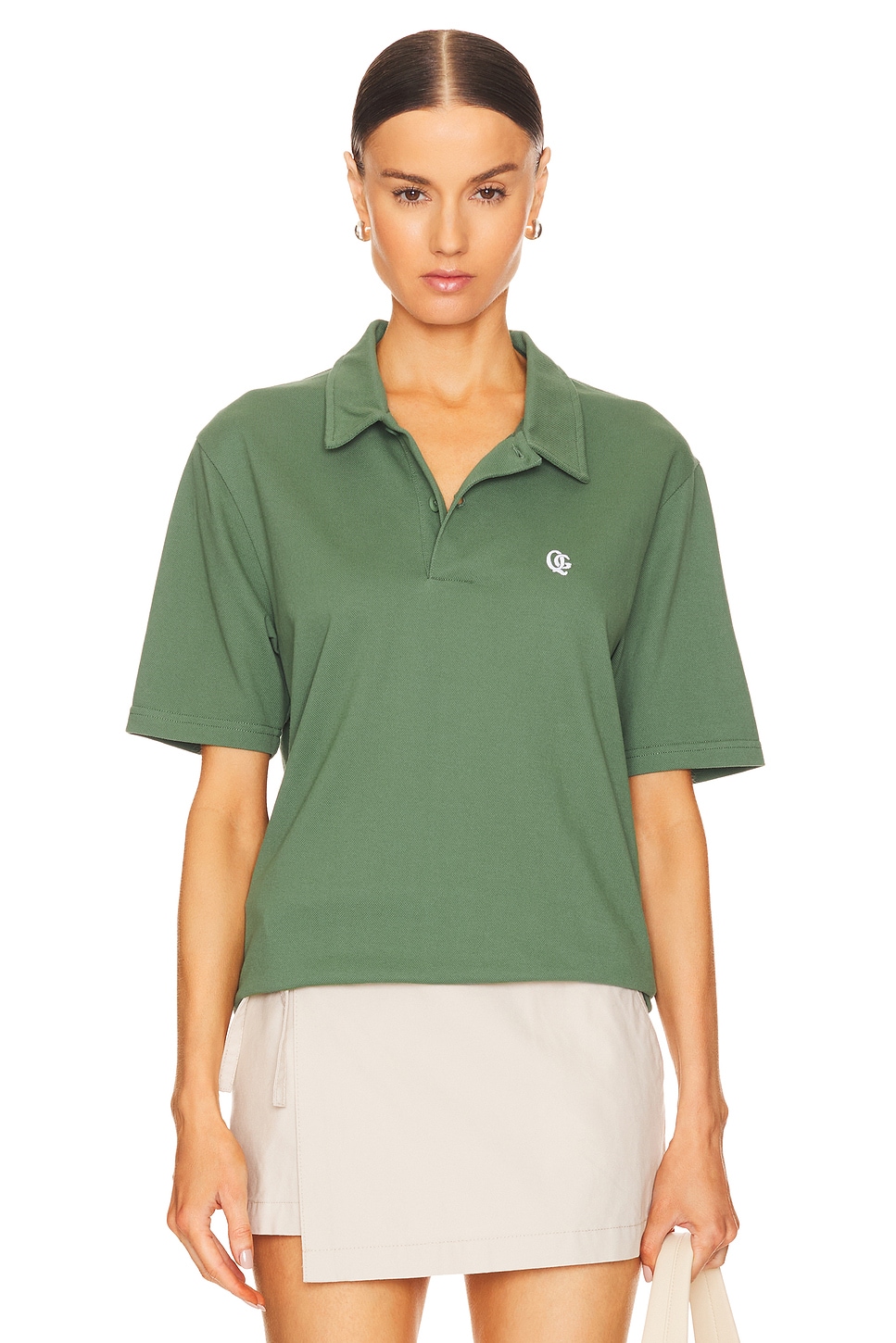 Quiet Golf Monogram Polo in Olive | REVOLVE