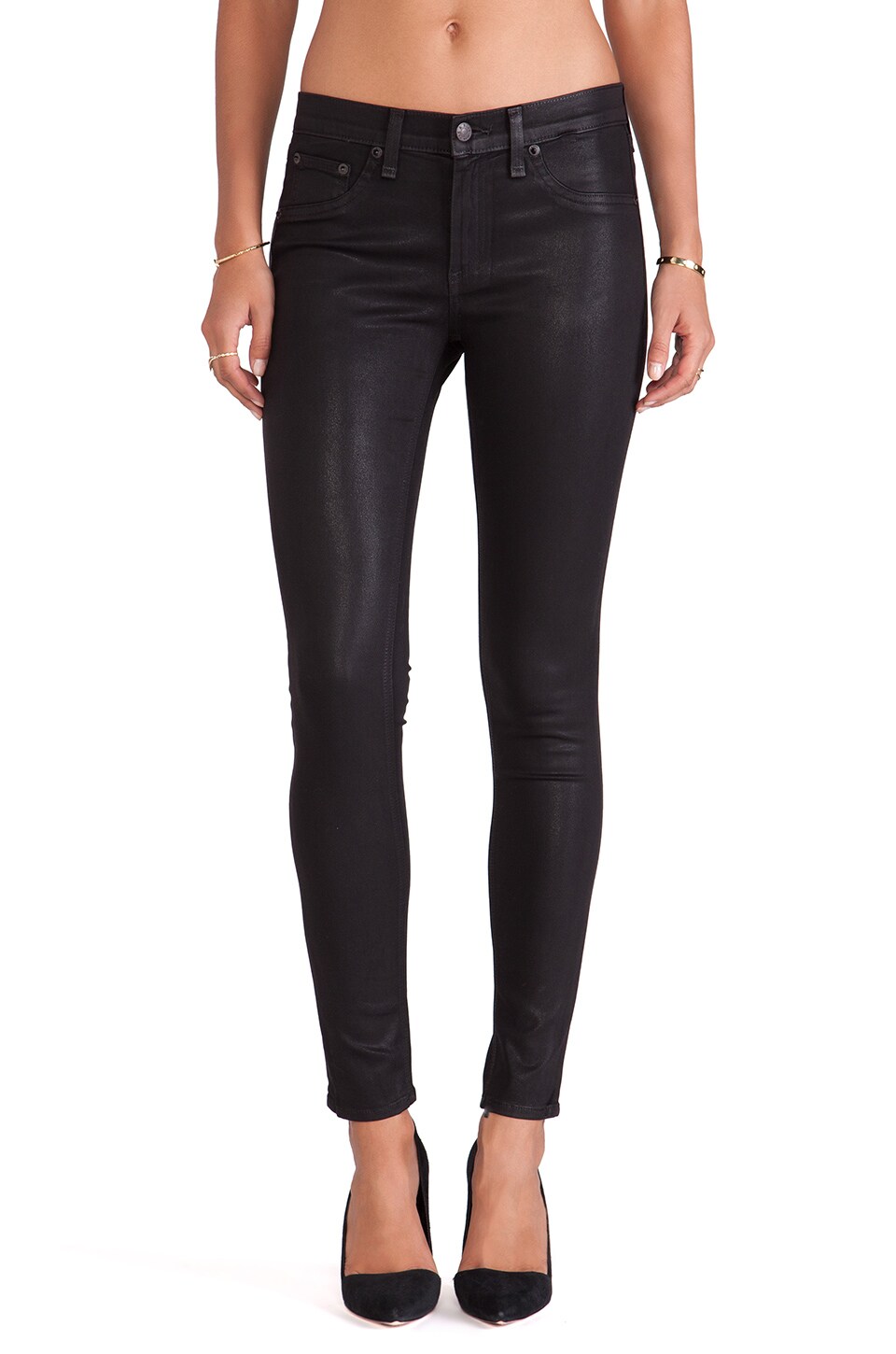 Rag & Bone The Legging in Coated Black | REVOLVE