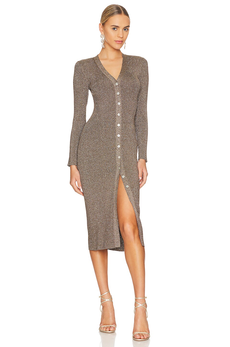 Rails Lorraine Knit Dress in Gold Lurex | REVOLVE