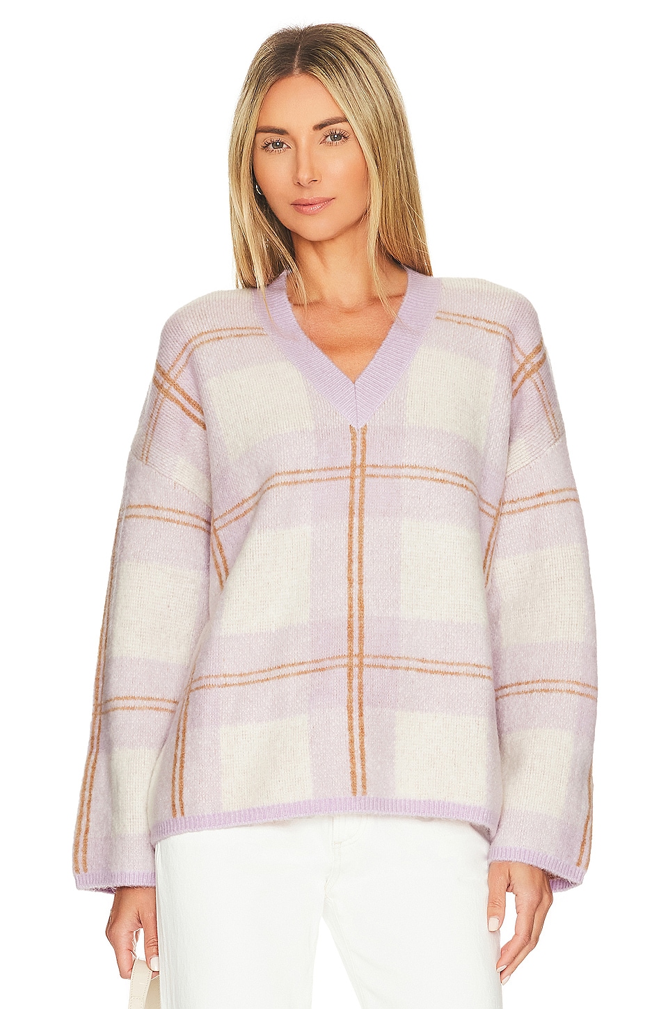 Rails Colleen Sweater in Lilac Plaid | REVOLVE