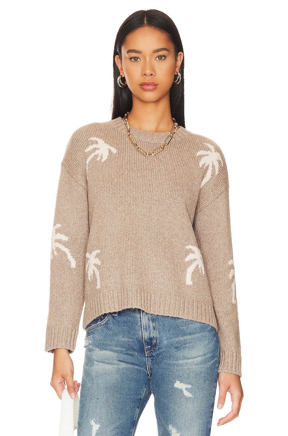 Rails Zoey Sweater in Oatmeal Ivory Palms | REVOLVE