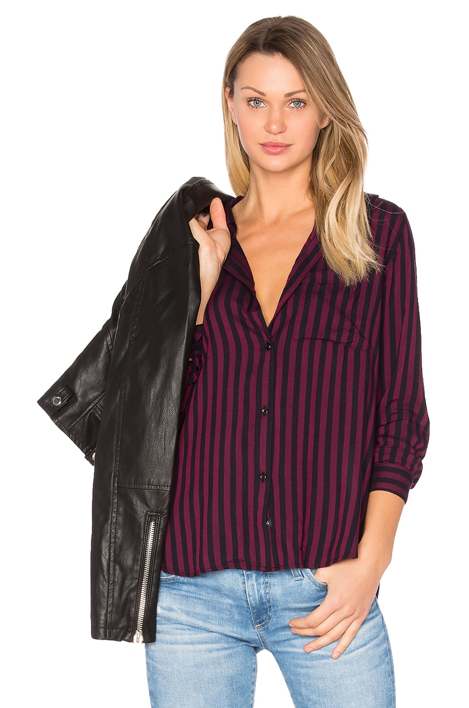 Rails Aly Button Up in Midnight & Chianti | REVOLVE