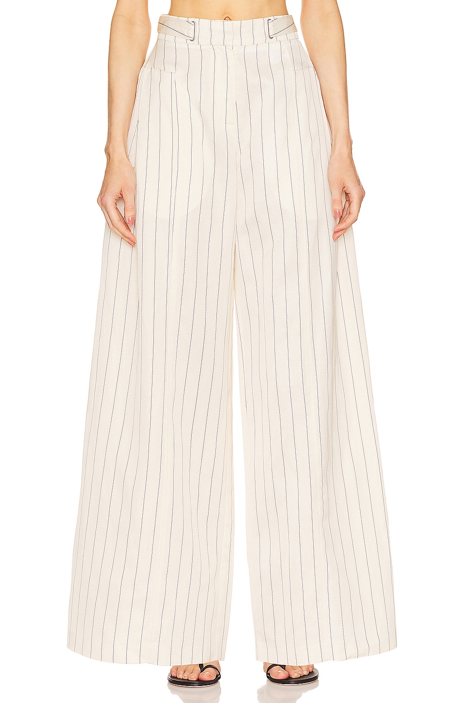 REMAIN Wide Suiting Pants in Egret Combo | REVOLVE