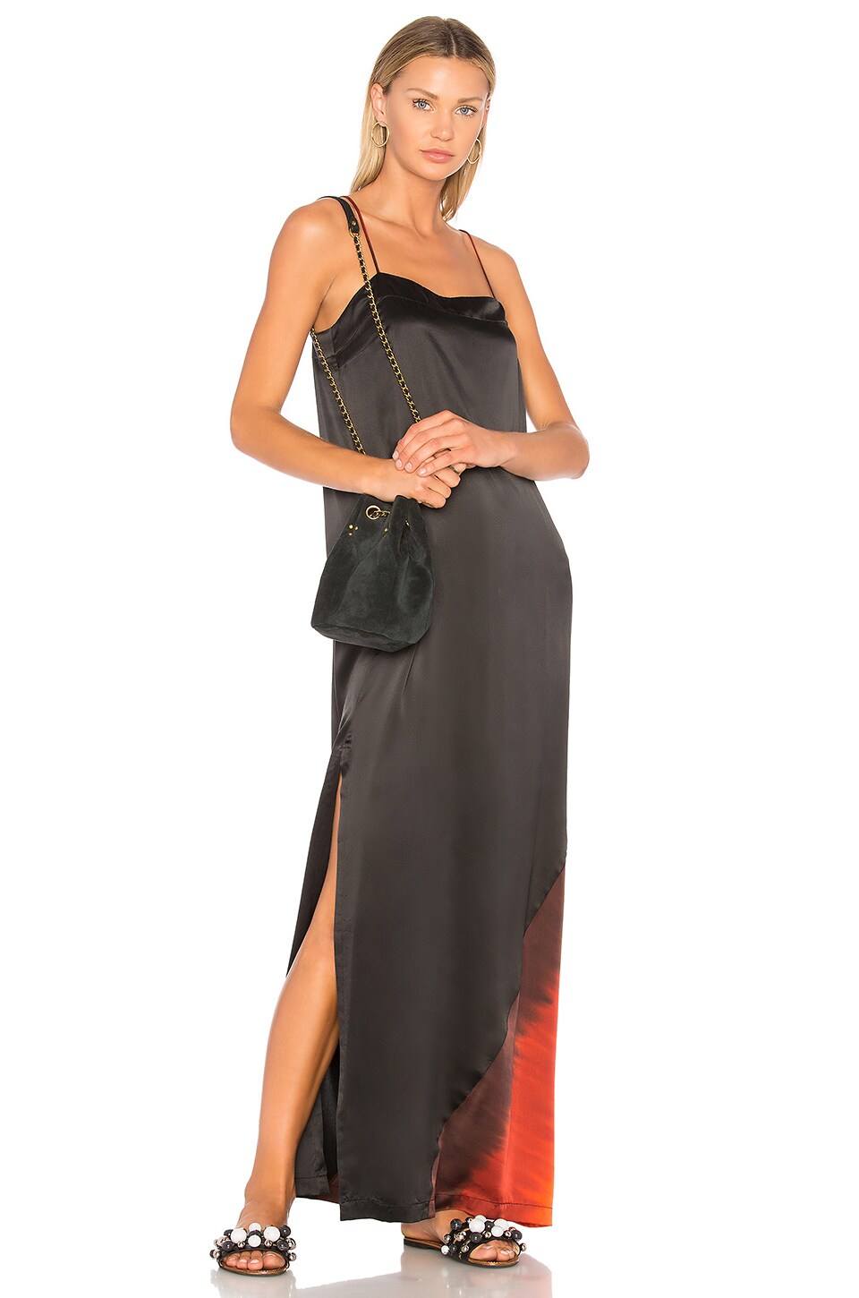 Raquel Allegra Ombre Column Dress in Flame Tie Dye | REVOLVE