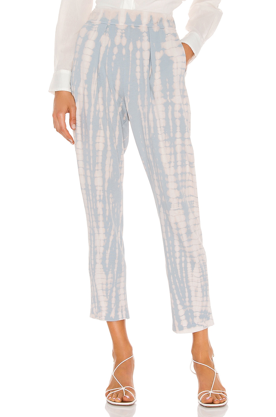 Raquel Allegra X REVOLVE Easy Pant in Dusty Blue Tie Dye | REVOLVE