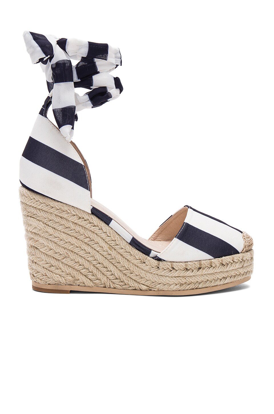RAYE Dahlia Wedge in Navy Stripe | REVOLVE