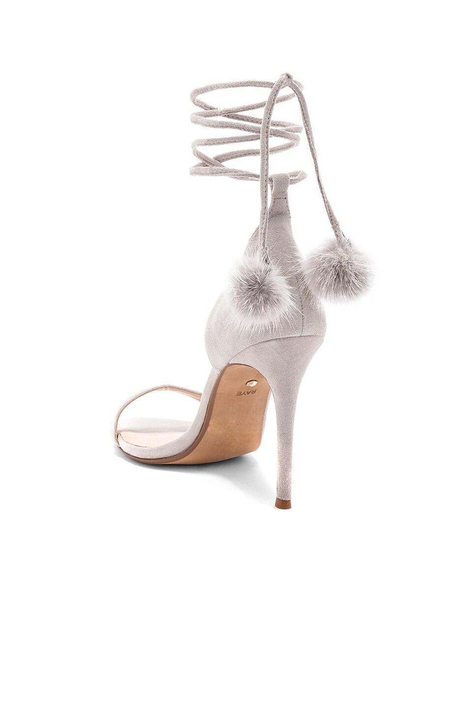 RAYE Bryce Mink Fur Heel in Smoke | REVOLVE