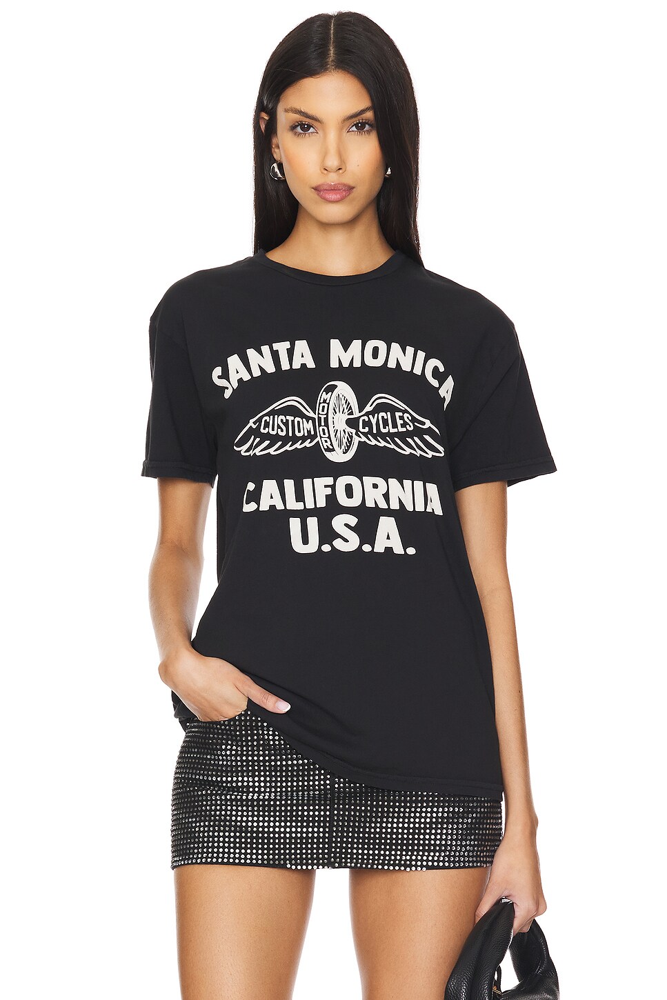 Retro Brand Santa Monica Tee in Vintage Black | REVOLVE