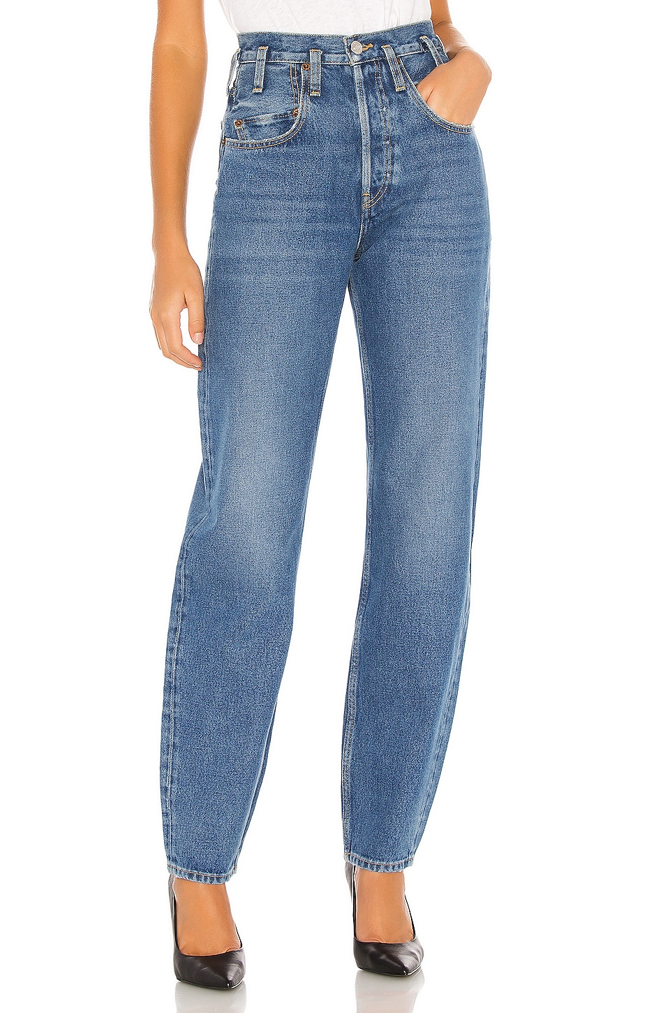 RE/DONE 80s Peg Leg in Medium 16 | REVOLVE