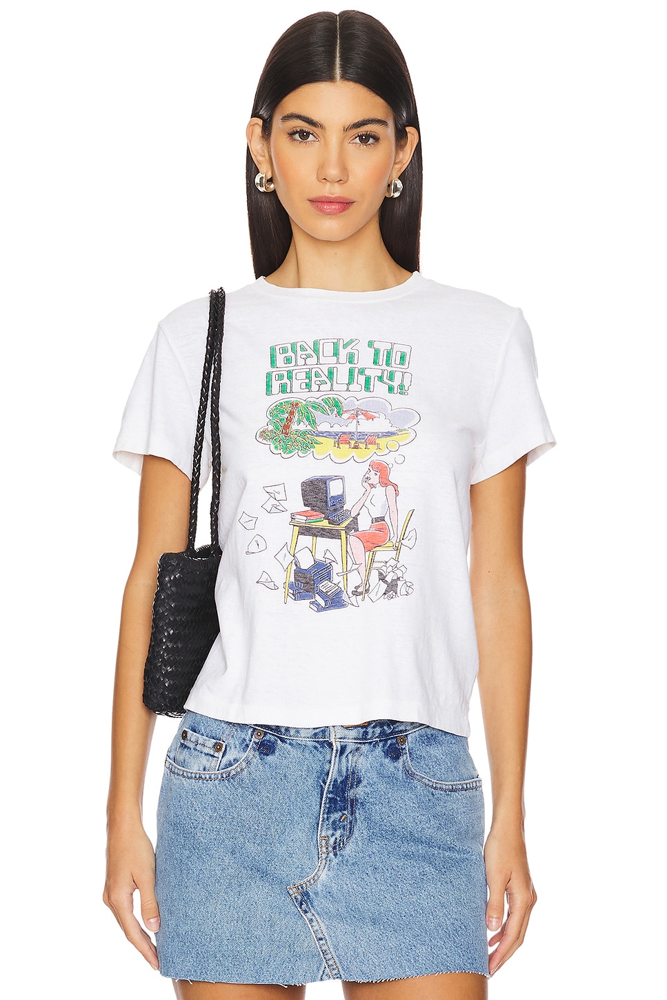 RE/DONE Classic Tee Back To Reality in Vintage White | REVOLVE