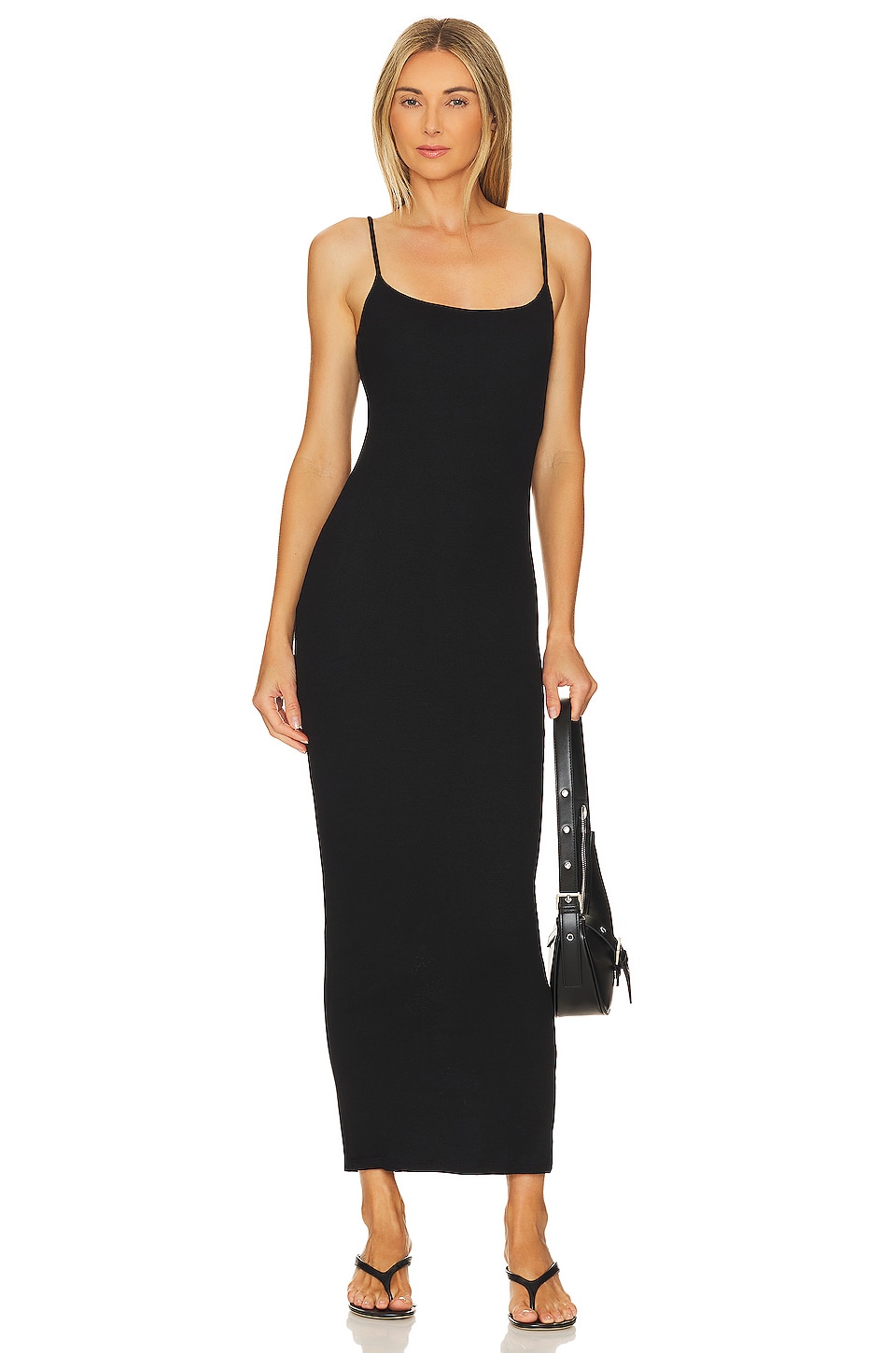 RE ONA Modal Slip Dress in Black | REVOLVE