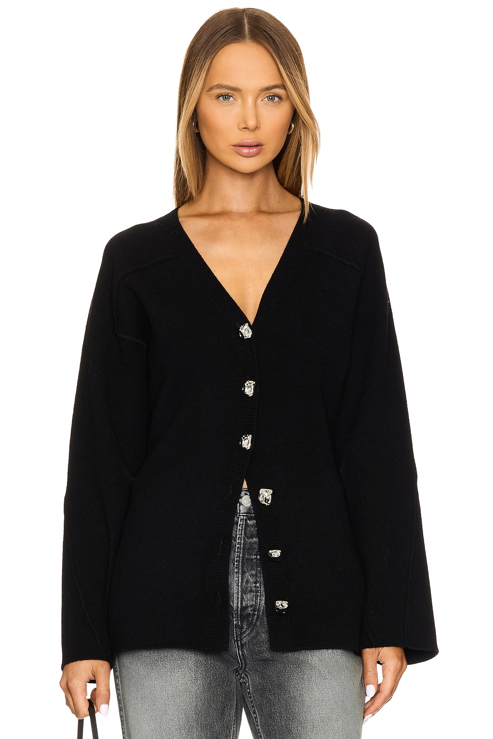 Rag & Bone Bridget Long Vee Cardigan in Black | REVOLVE