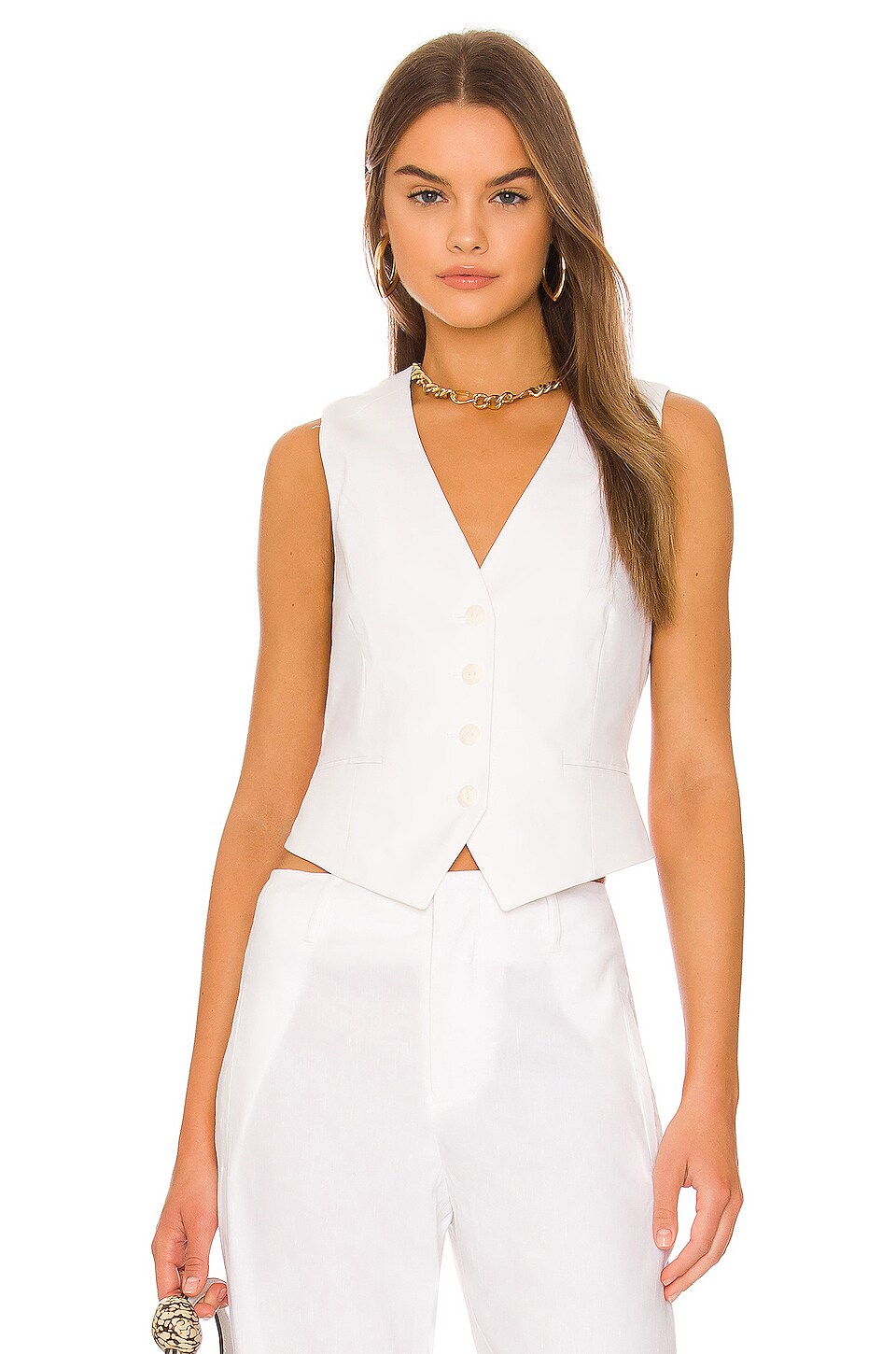 Rag & Bone Priya Linen Vest in White | REVOLVE