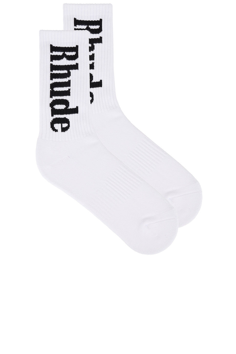 Rhude Script Socks in White & Black | REVOLVE