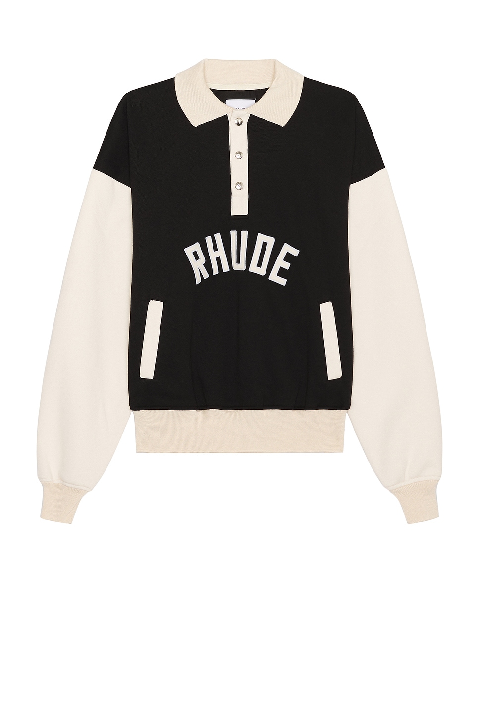 Rhude x Automobili Lamborghini Pique Polo Shirt in Black & Cream | REVOLVE