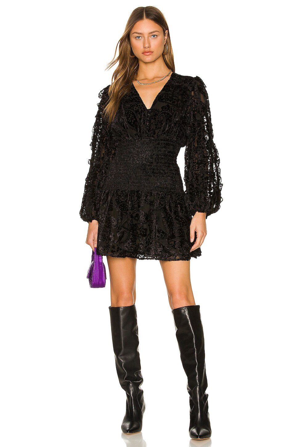 ROCOCO SAND Sade Mini Dress in Black | REVOLVE