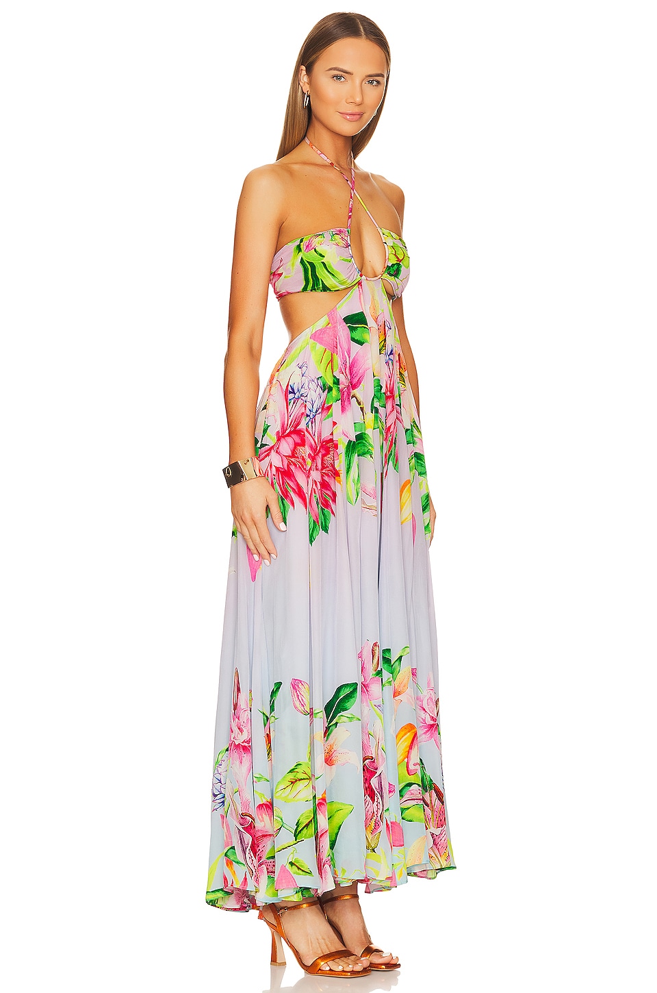 ROCOCO SAND Lora Long Dress in Multicolor Hibiscus | REVOLVE