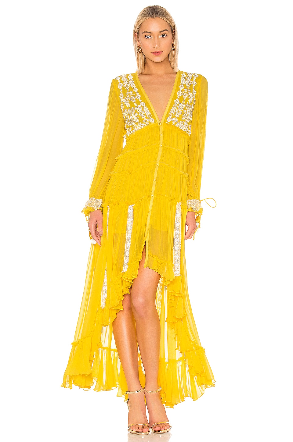ROCOCO SAND Blaze Hi Low Dress in Yellow | REVOLVE
