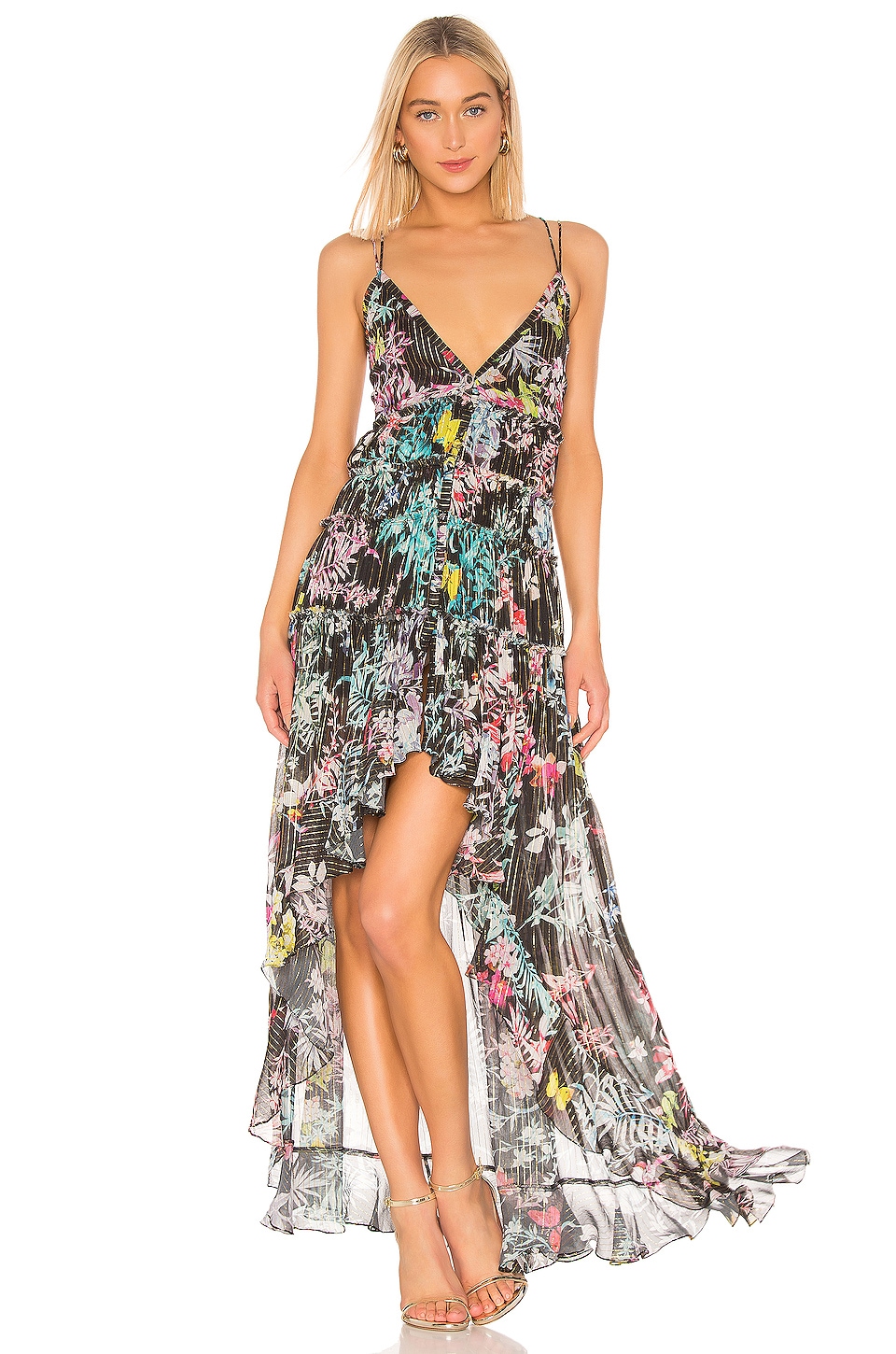 ROCOCO SAND Moonlight Printed Maxi Dress in Black | REVOLVE