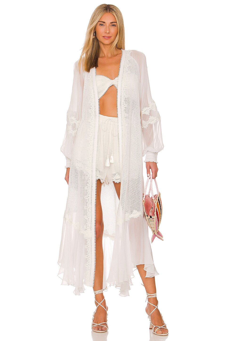 ROCOCO SAND Cape With Belt in Off White | REVOLVE