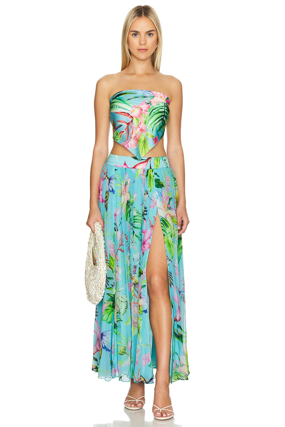ROCOCO SAND Scarf Top in Turquoise | REVOLVE