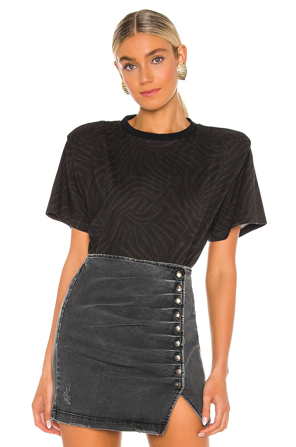 retrofete Zebra Print Tee in Black | REVOLVE