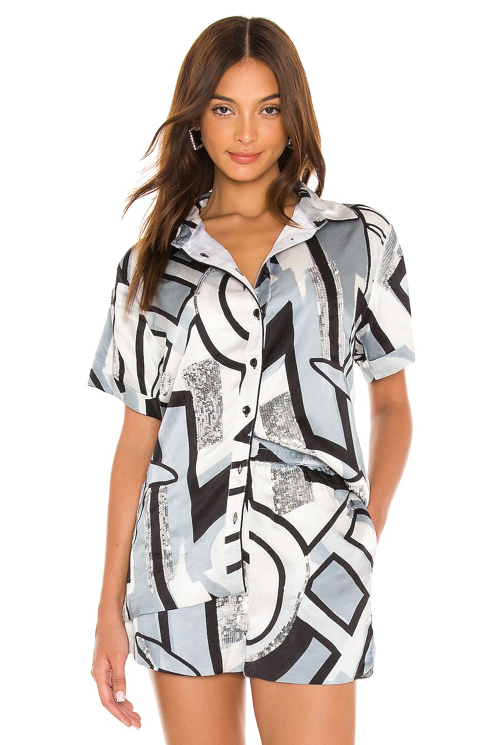 retrofete Greda Shirt in Black White Graffiti | REVOLVE