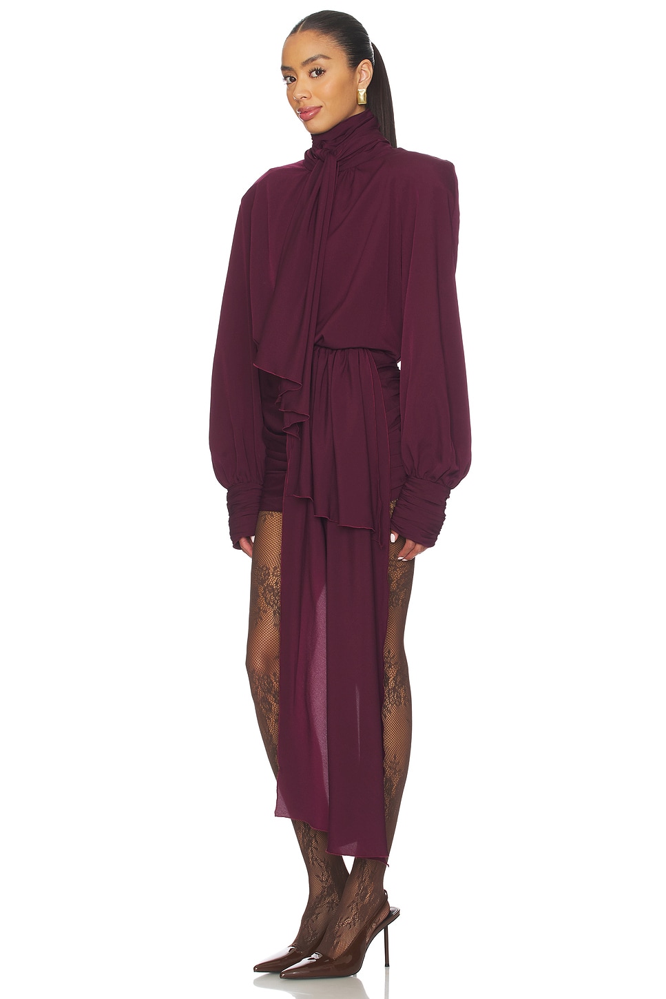 Rowen Rose x REVOLVE Abito Long Sleeve Dress in Bordeaux | REVOLVE
