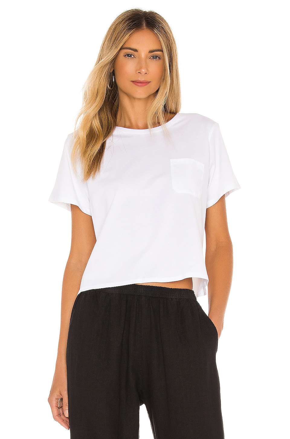 Richer Poorer Boxy Crop Tee in White | REVOLVE