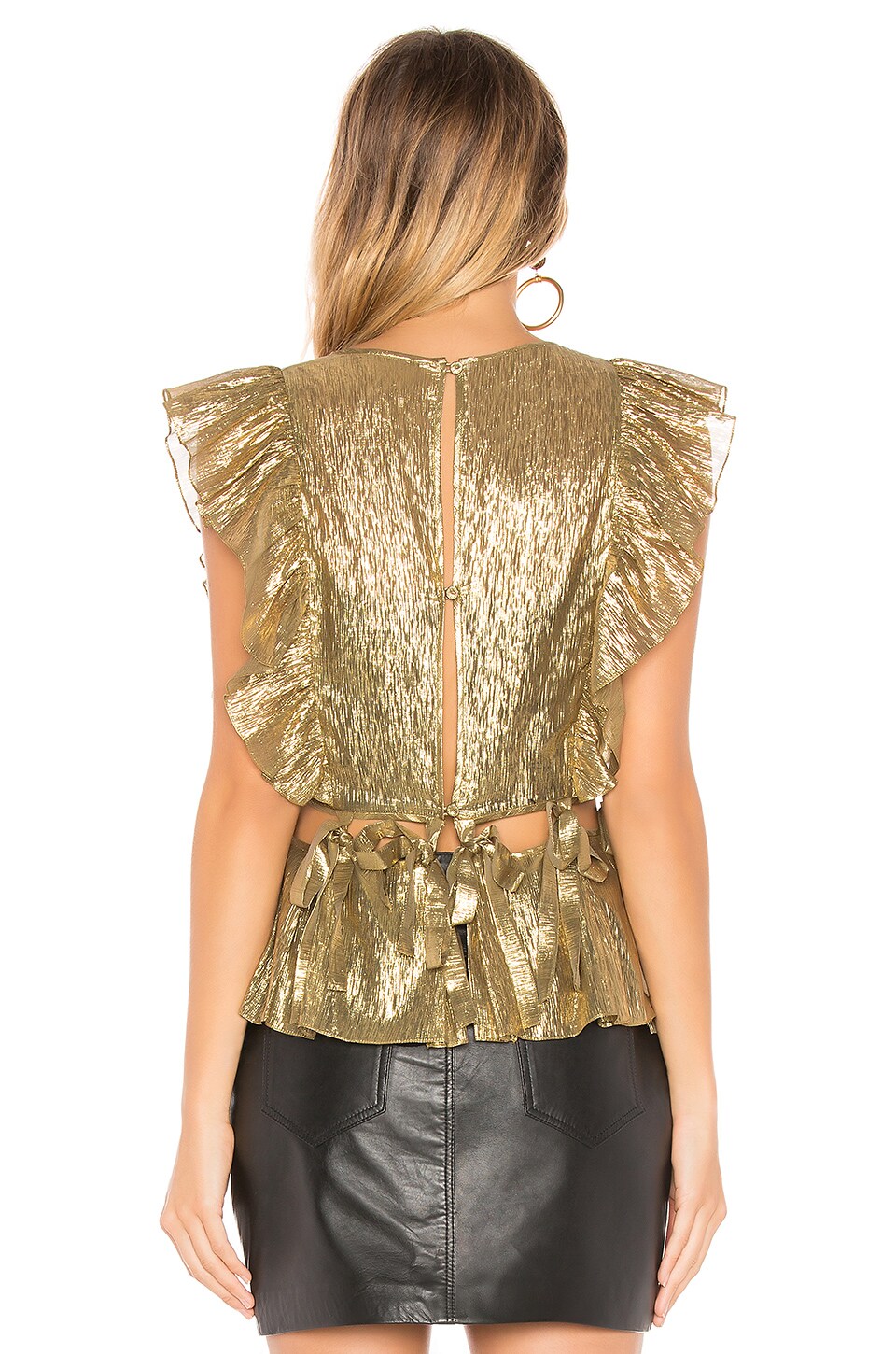 Rebecca Taylor Sleeveless Lame Top in Gold | REVOLVE