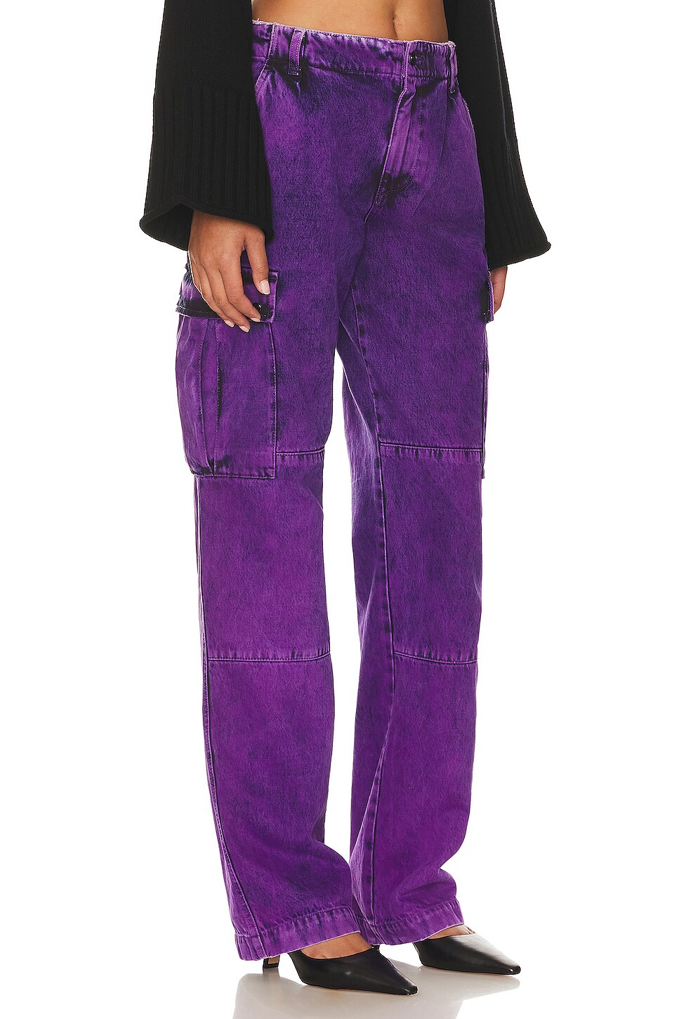 RTA Denim Cargo Pant in Grape | REVOLVE