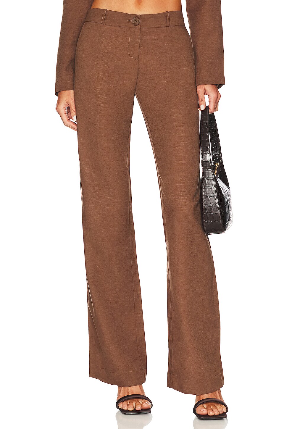 RUMER x REVOLVE Mecca Low Slung Pant in Brown | REVOLVE