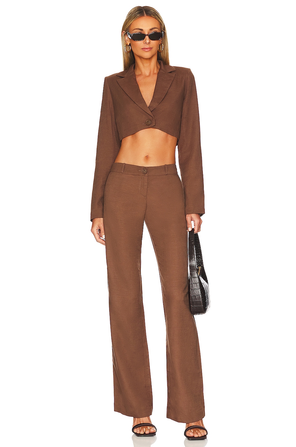 RUMER x REVOLVE Mecca Low Slung Pant in Brown | REVOLVE