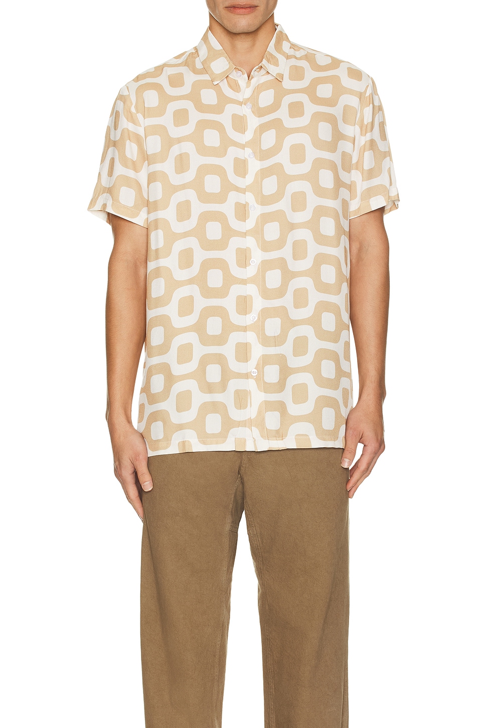 Runaway The Label Mason Shirt in Sand & White | REVOLVE