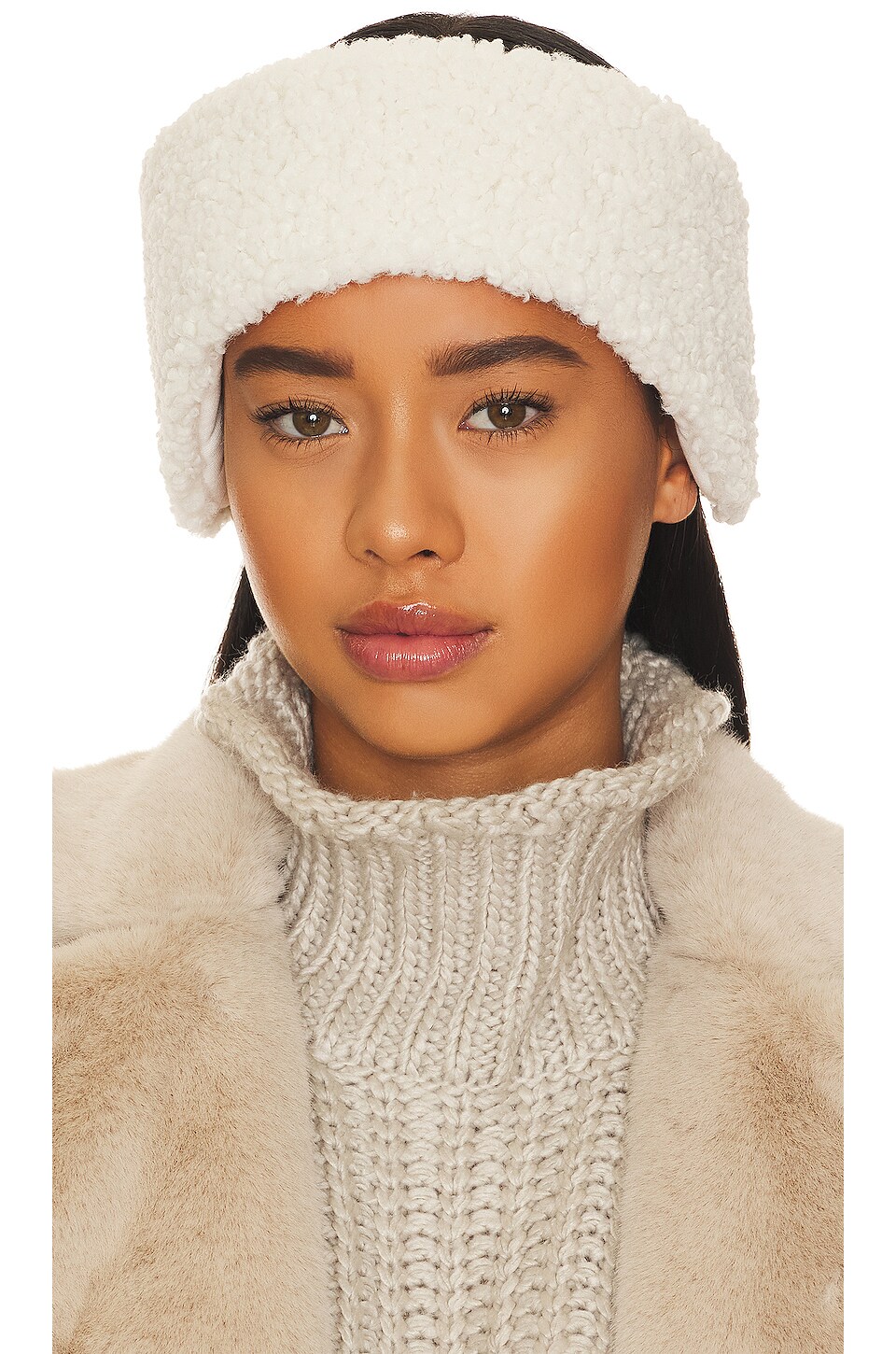 Ruslan Baginskiy Fuzzy Headband in Cream | REVOLVE