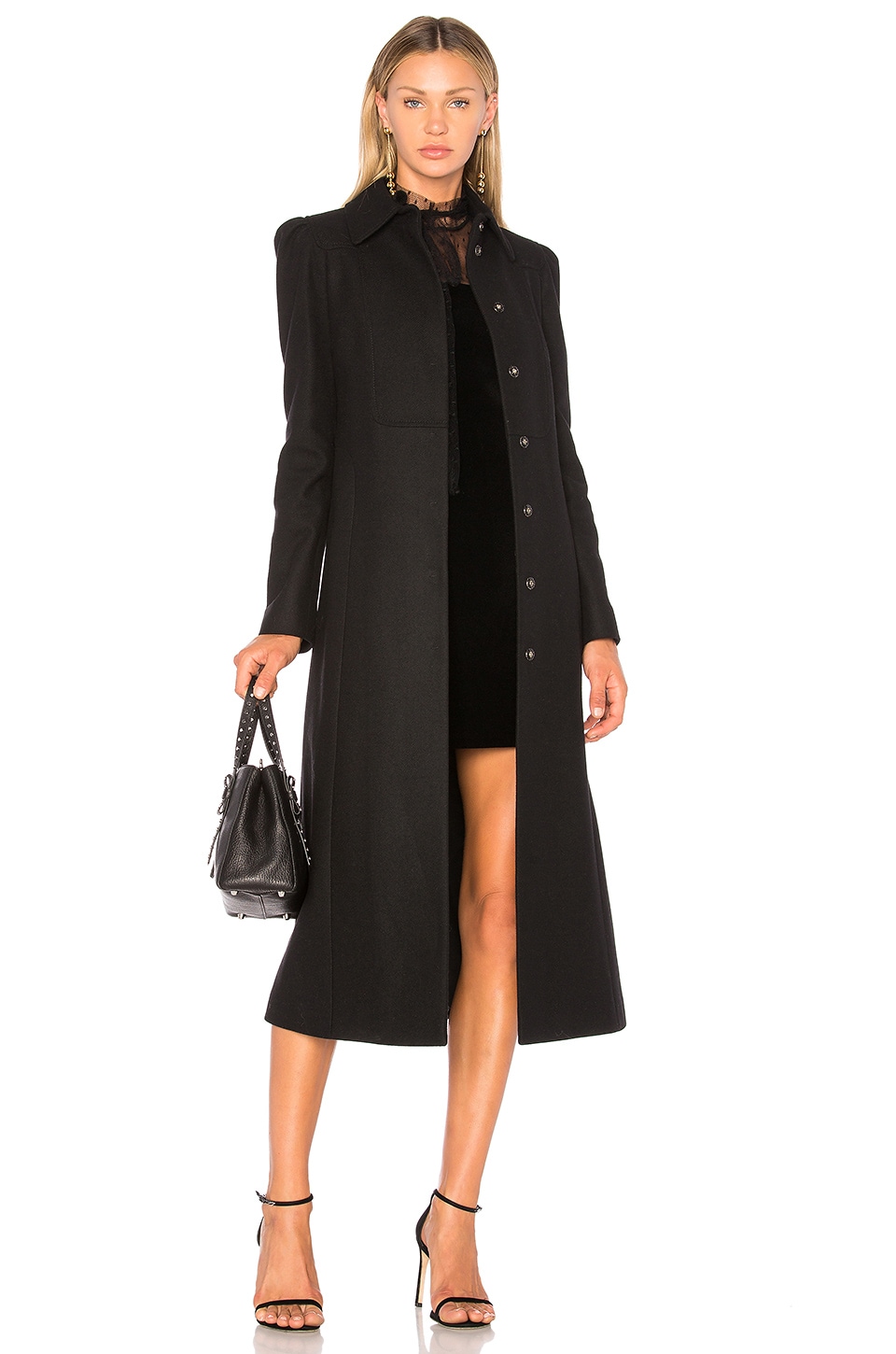 Red Valentino A Line Coat in Black | REVOLVE